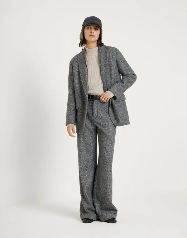 Brunello Cucinelli Flared Leg Virgin Wool Trousers