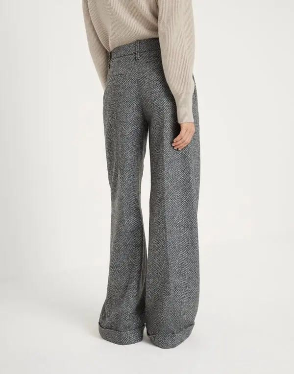 Brunello Cucinelli Flared Leg Virgin Wool Trousers