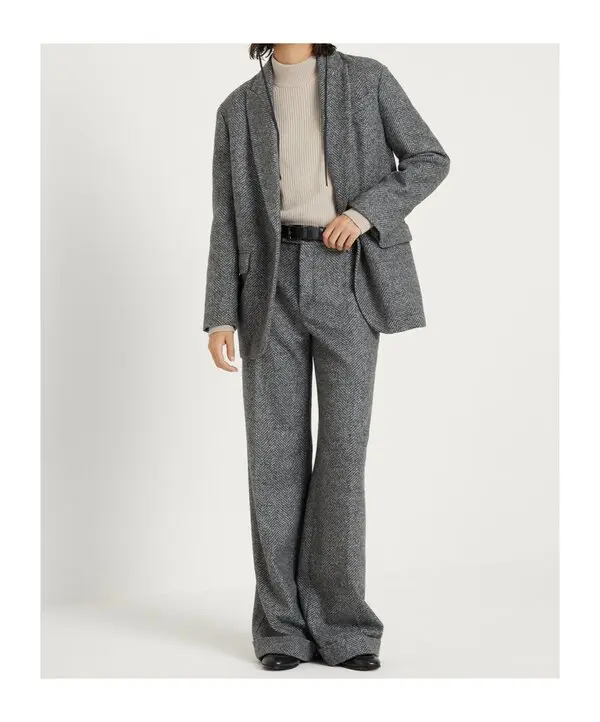 Brunello Cucinelli Flared Leg Virgin Wool Trousers