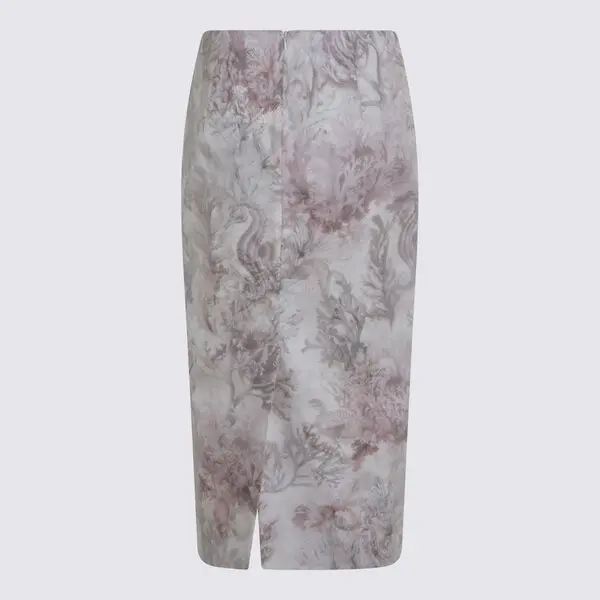 Max Mara Ultimo Printed Midi Pencil Skirt - Gray