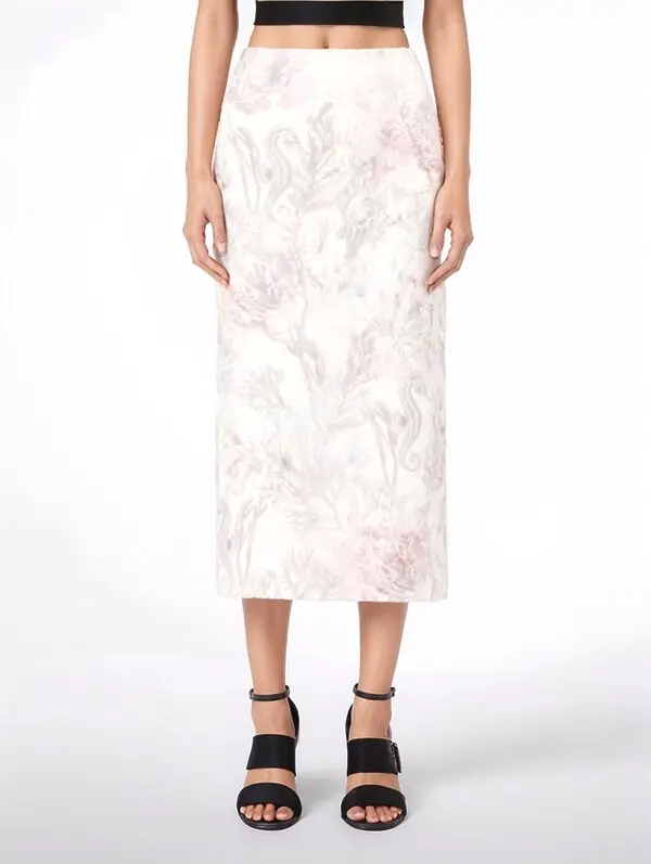 Max Mara Ultimo Printed Midi Pencil Skirt - Gray