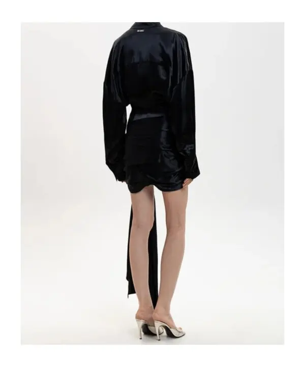 Attico Draped Shirt Mini Dress
