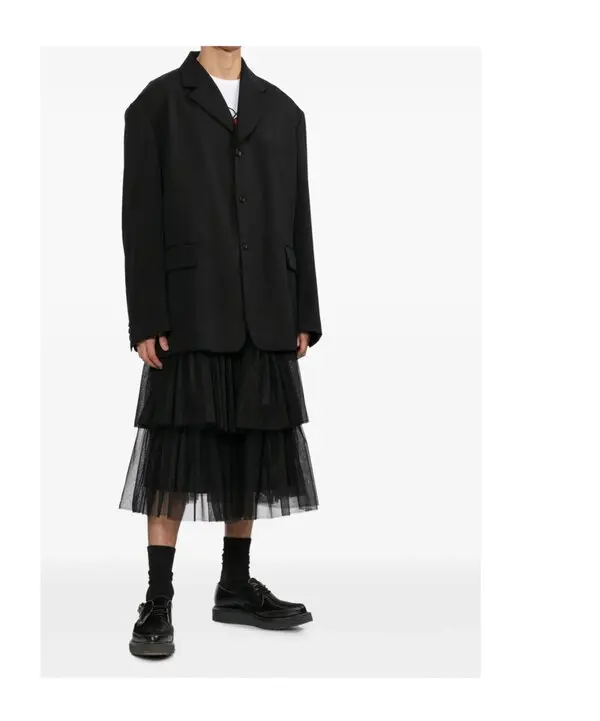 Comme Des Garçons Single-breasted Coat With Patch Pocket And Flap Pockets