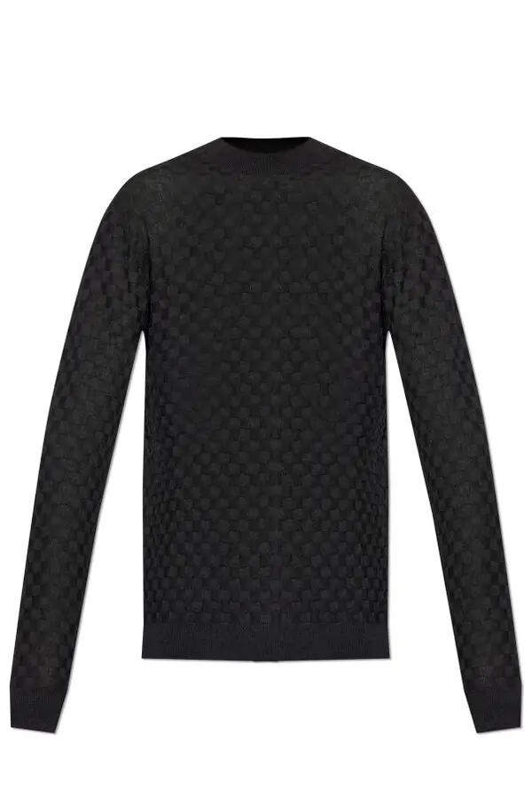 Giorgio Armani Long-sleeved Crewneck Jumper - Black