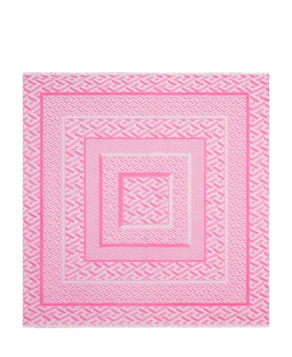 Versace Printed Raw-cut Edge Scarf - Pink