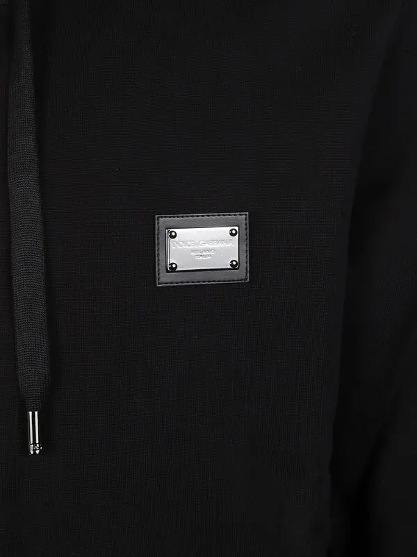 Dolce & Gabbana Logo Plate Drawstring Hoodie