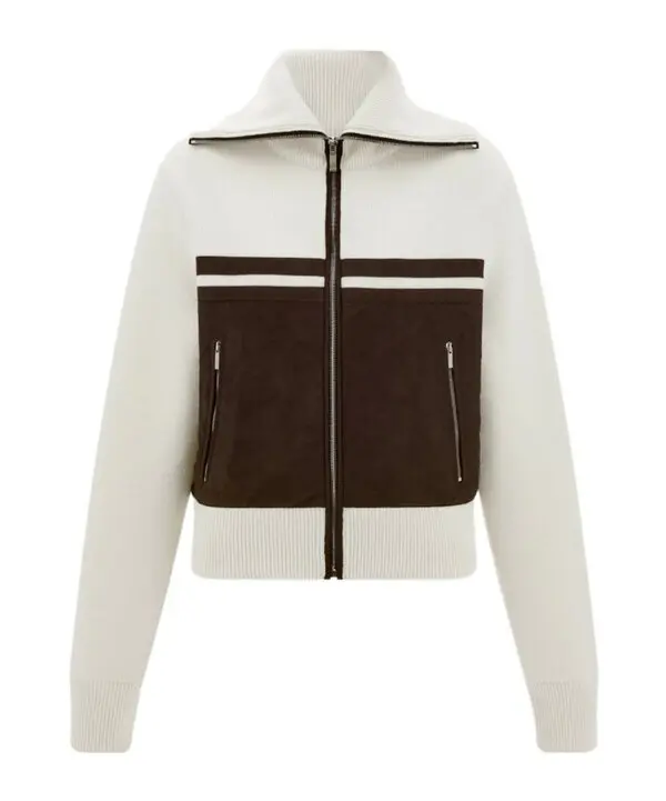 FERRAGAMO Wool And Alcantara Blouson Jacket - White