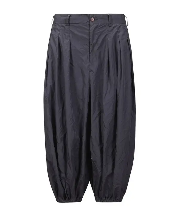 Comme Des Garçons Pleated Wide Leg Pants - Black