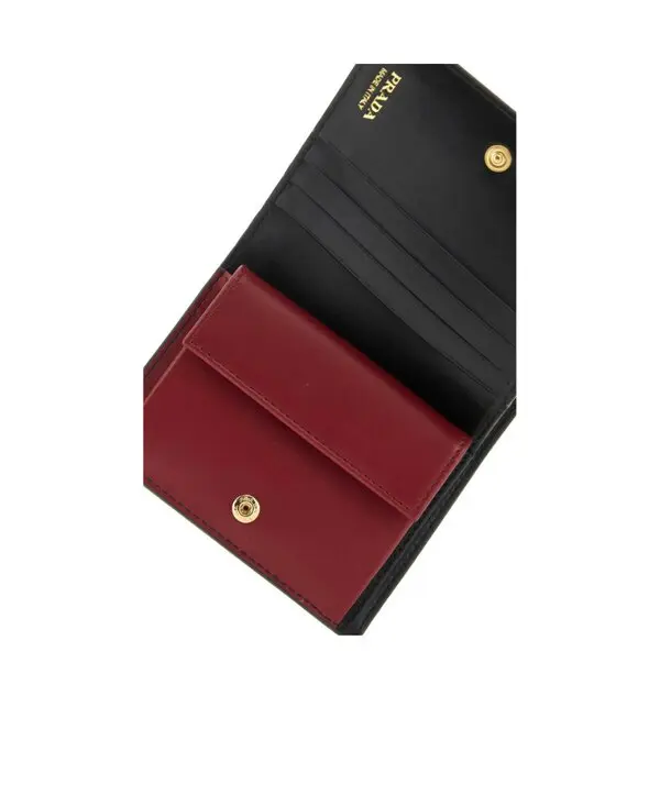 Prada Logo Plaque Bi-fold Wallet