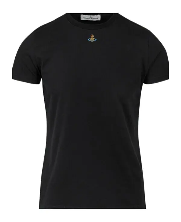 VIVIENNE WESTWOOD Orb Logo Embroidered Crewneck T-shirt - Black