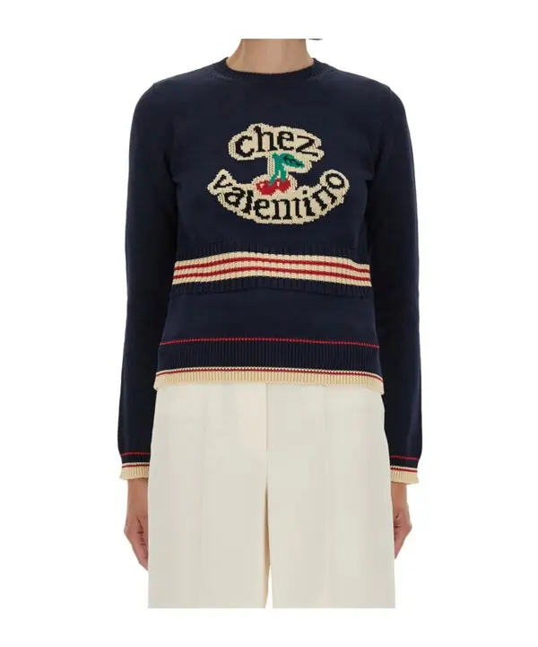 Valentino Garavani Cherry Patterned Crewneck Jumper