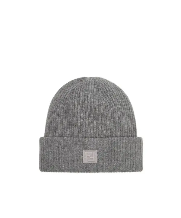Fendi Logo Patch Beanie - Grey