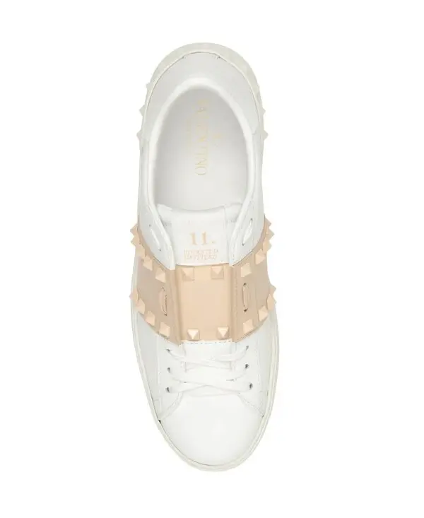 Valentino Garavani Open Low-top Sneakers With Studs - Nude