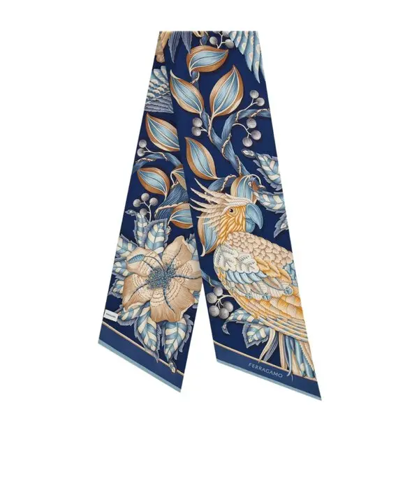 FERRAGAMO Parrots Print Bandeau - Blue