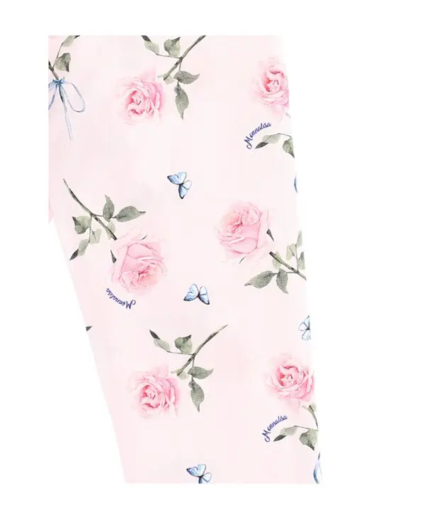 Monnalisa Floral Embroidered Leggings