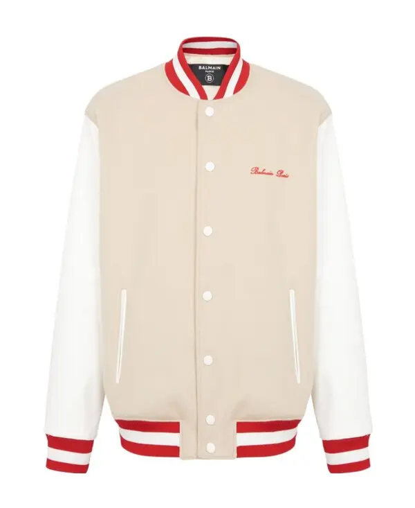 Balmain Logo Embroidered Varsity Jacket