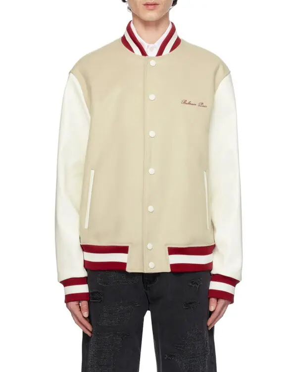 Balmain Logo Embroidered Varsity Jacket