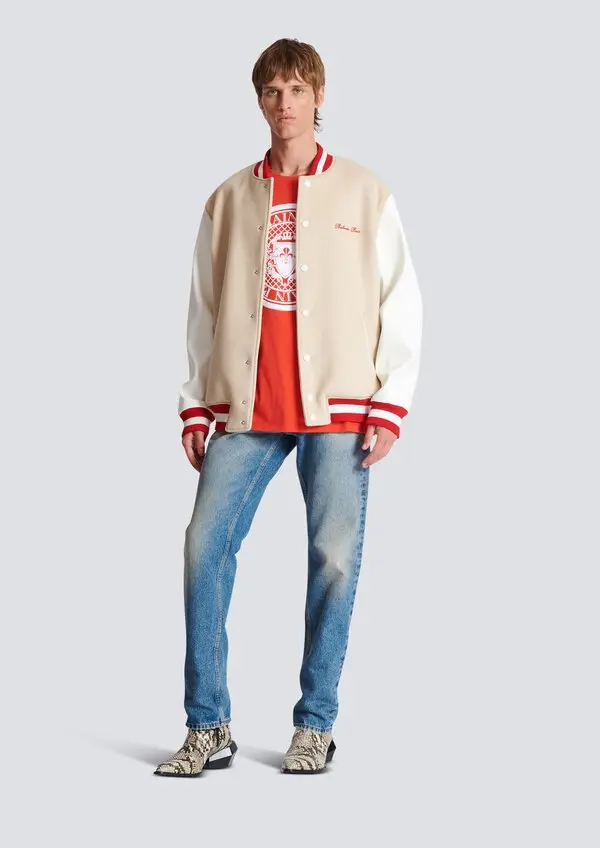 Balmain Logo Embroidered Varsity Jacket