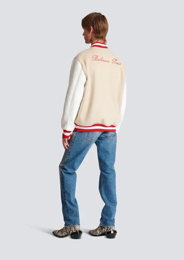 Balmain Logo Embroidered Varsity Jacket