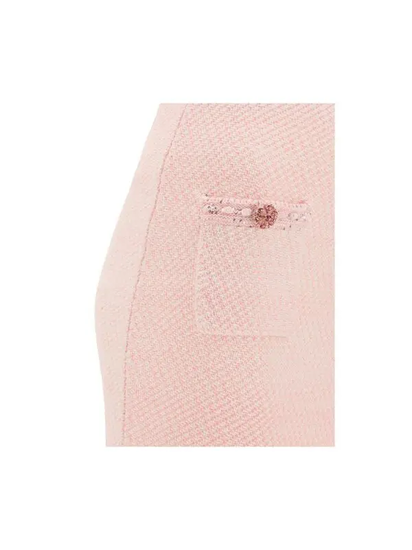 SELF-PORTRAIT Braided-trim Mini Skirt With Sequined Pockets - Pink