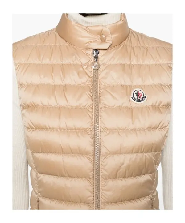 Moncler Igens Zip-up Padded Gilet - Sand Beige