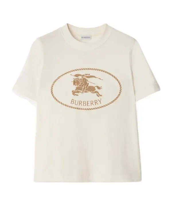 Burberry Knight Stamp Crewneck T-shirt - Chalk