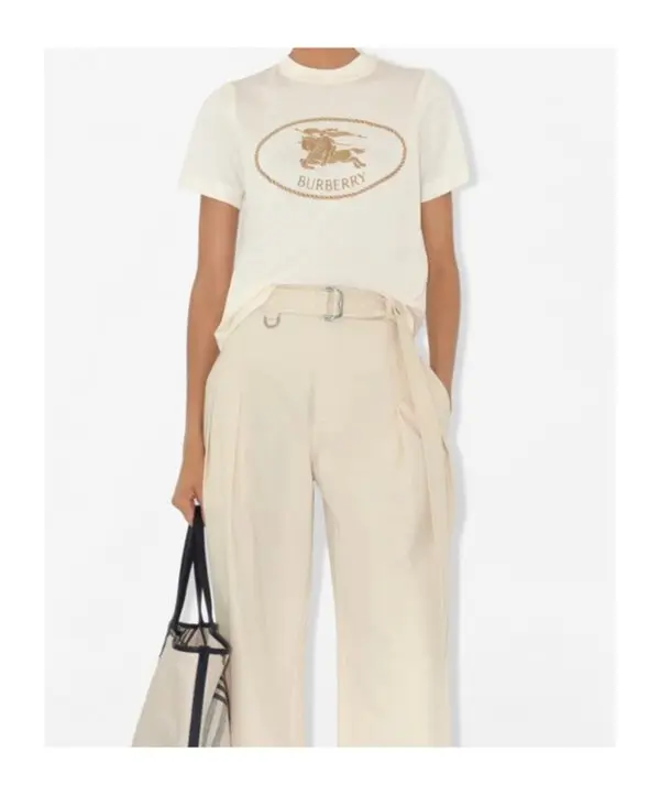 Burberry Knight Stamp Crewneck T-shirt - Chalk