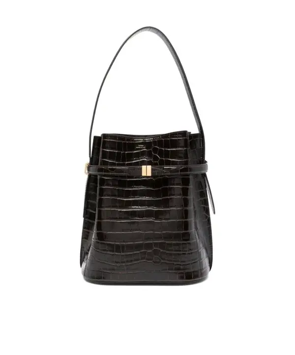 TOTEME Belted Bucket Bag - Dark Brown