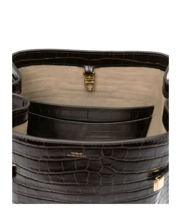 TOTEME Belted Bucket Bag - Dark Brown