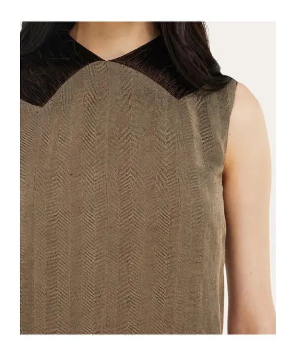 FERRAGAMO Sleeveless Maxi Dress With Fringe Detail