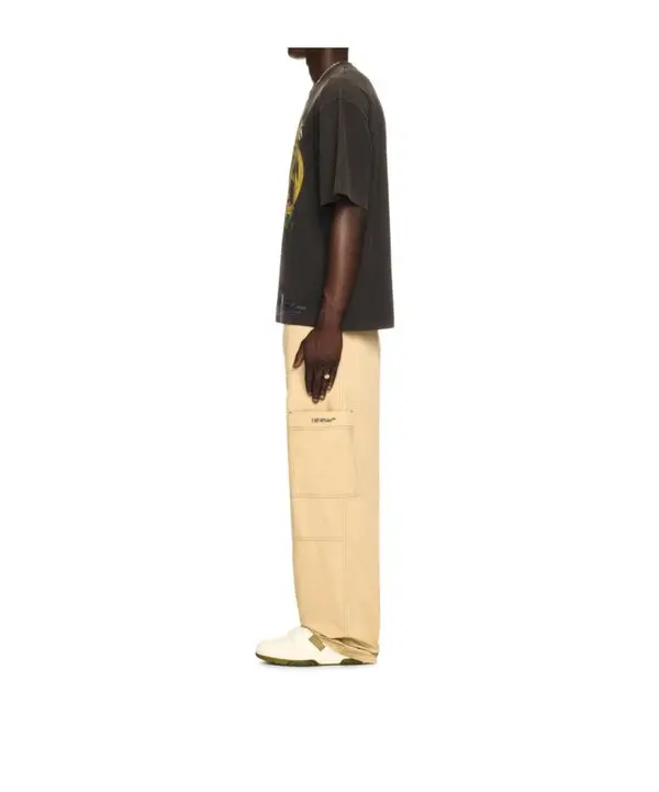 Off-White Logo Embroidered Cargo Pants - Nude