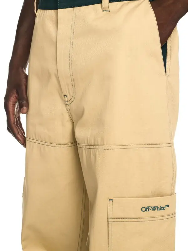 Off-White Logo Embroidered Cargo Pants - Nude
