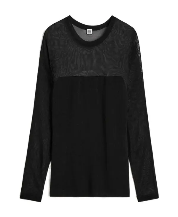 TOTEME Sheer Long-sleeve Top