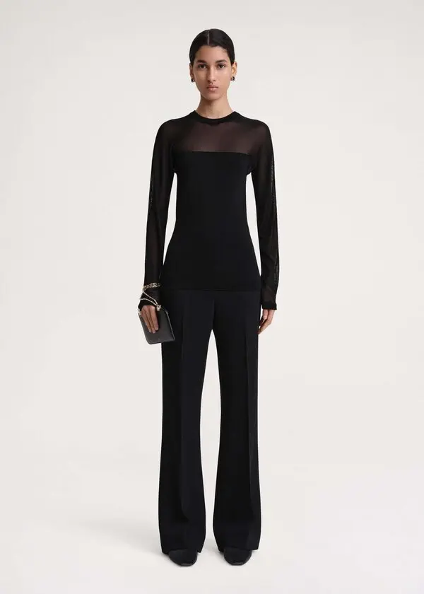 TOTEME Sheer Long-sleeve Top