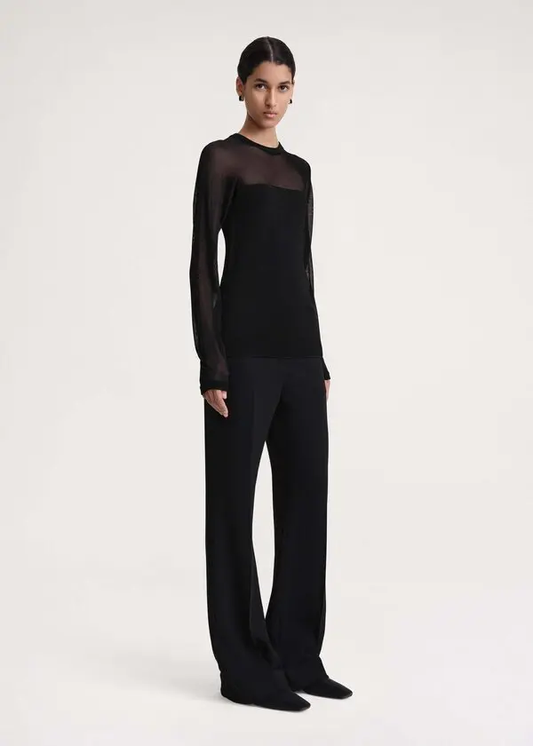 TOTEME Sheer Long-sleeve Top