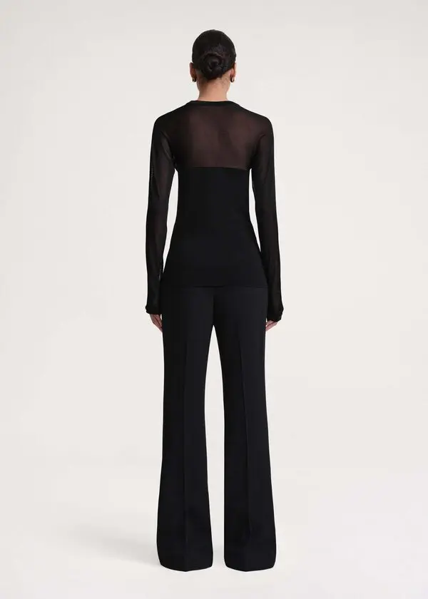 TOTEME Sheer Long-sleeve Top