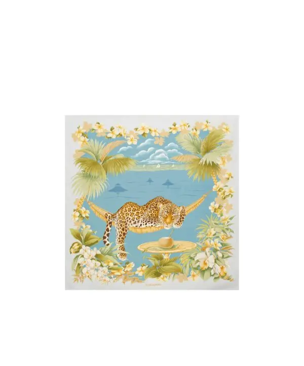 FERRAGAMO Jungle Print Silk Scarf - Nude