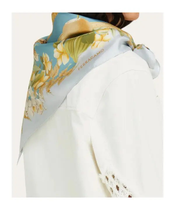 FERRAGAMO Jungle Print Silk Scarf - Nude