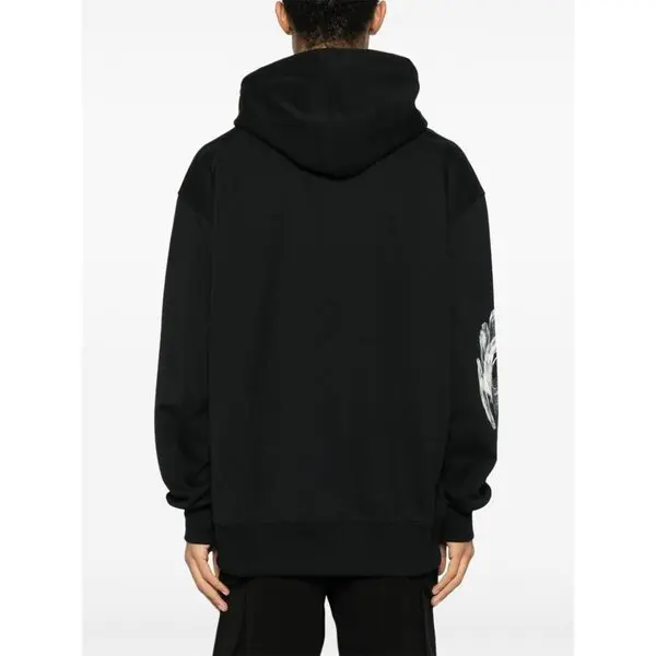 Y3 Floral Print Drawstring Hoodie