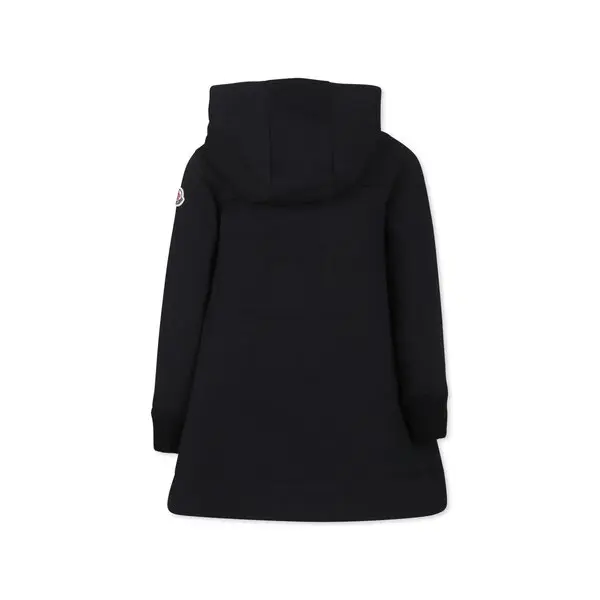 Moncler Hooded Dress With Embellished Logo