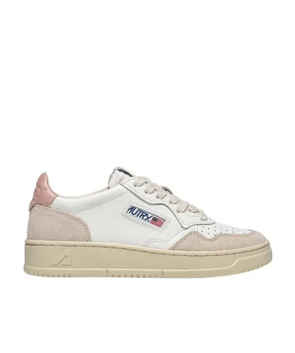 AUTRY Medalist Suede-trim Low-top Sneakers - Nude