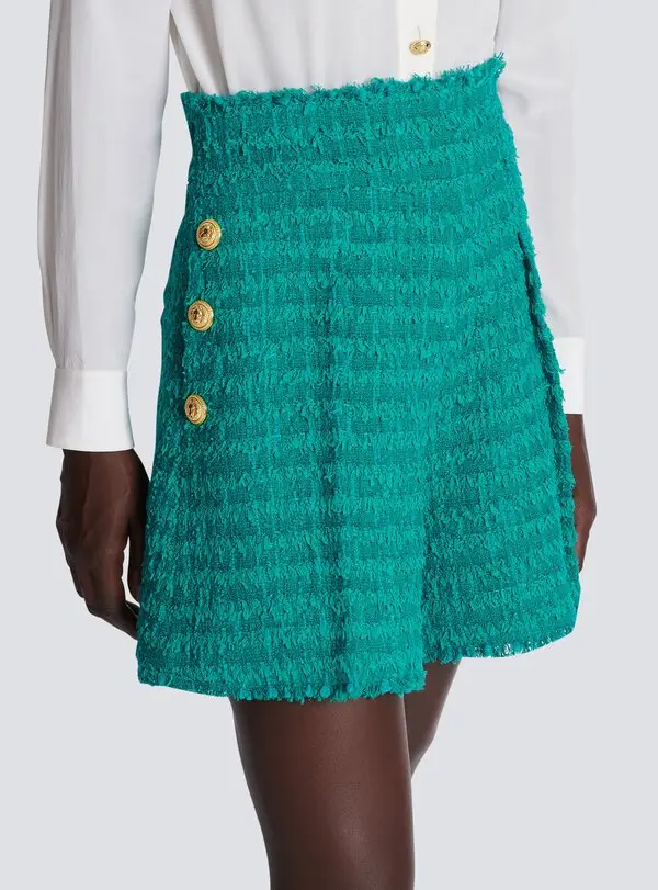 Balmain Buttoned Tweed Shorts