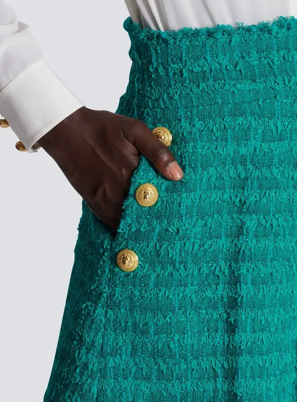 Balmain Buttoned Tweed Shorts
