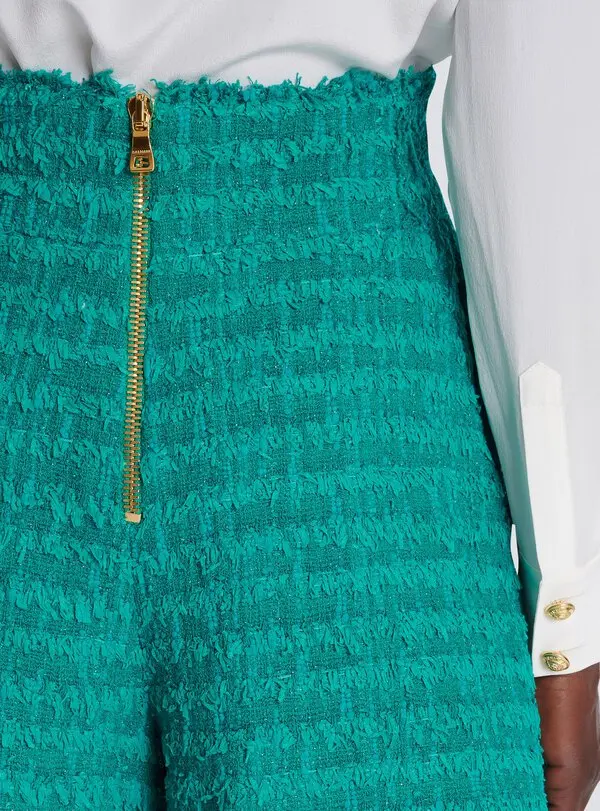 Balmain Buttoned Tweed Shorts
