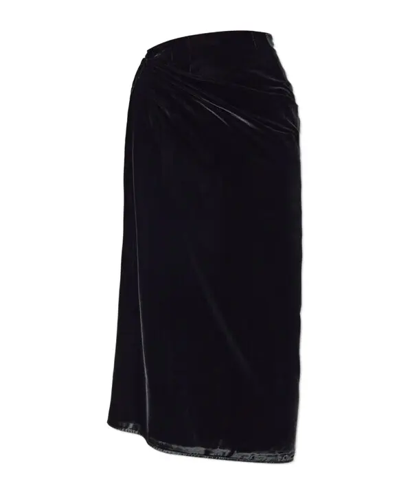Etro Velvet Midi Skirt With Pleated Details