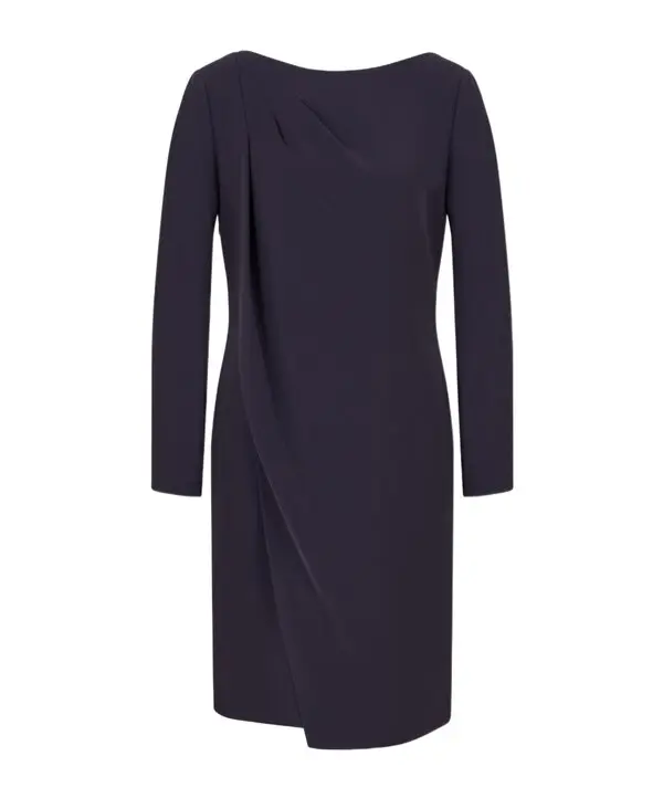 Emporio Armani Long Sleeve Pleated Front Panel Dress