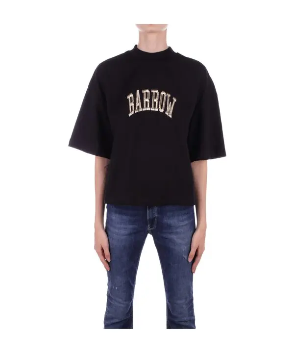 BARROW Logo Embroidered Cropped T-shirt