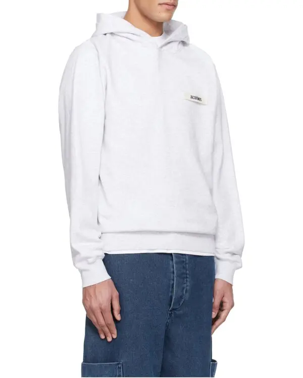Jacquemus The Gros Grain Long Sleeved Hoodie - Grey