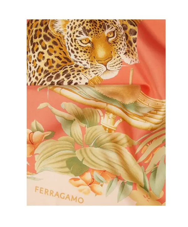 FERRAGAMO Jungle Print Silk Foulard