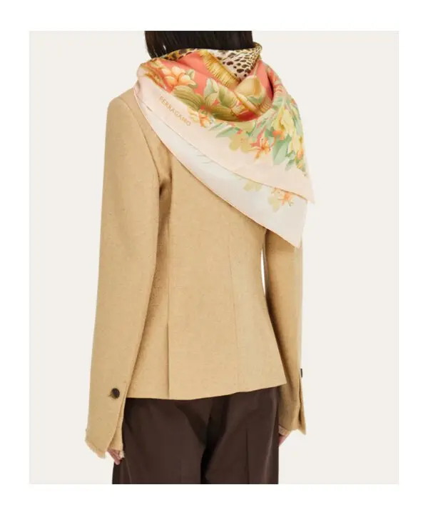 FERRAGAMO Jungle Print Silk Foulard